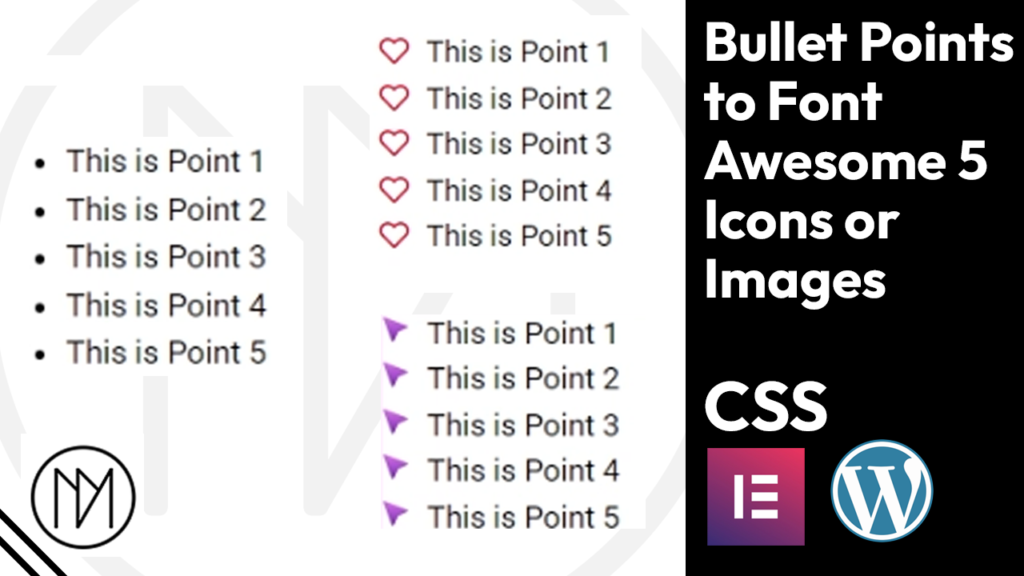 How to change bullet points to font awesome 5 icons or images? - DMmotionarts