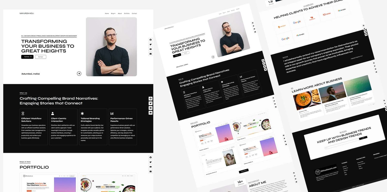 Portfolio Full Website Free Elementor Template - DMmotionarts