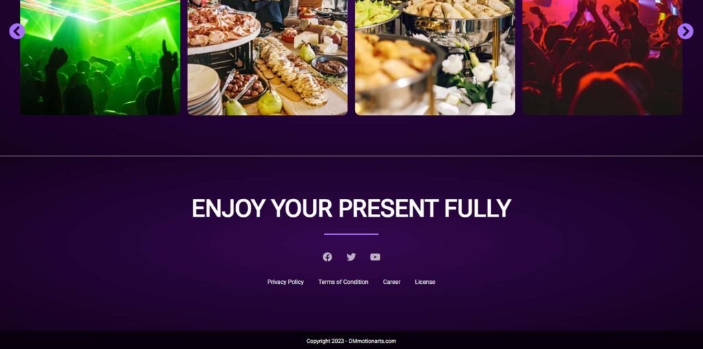Nightclub or Concert One Page Website Elementor Template - DMmotionarts
