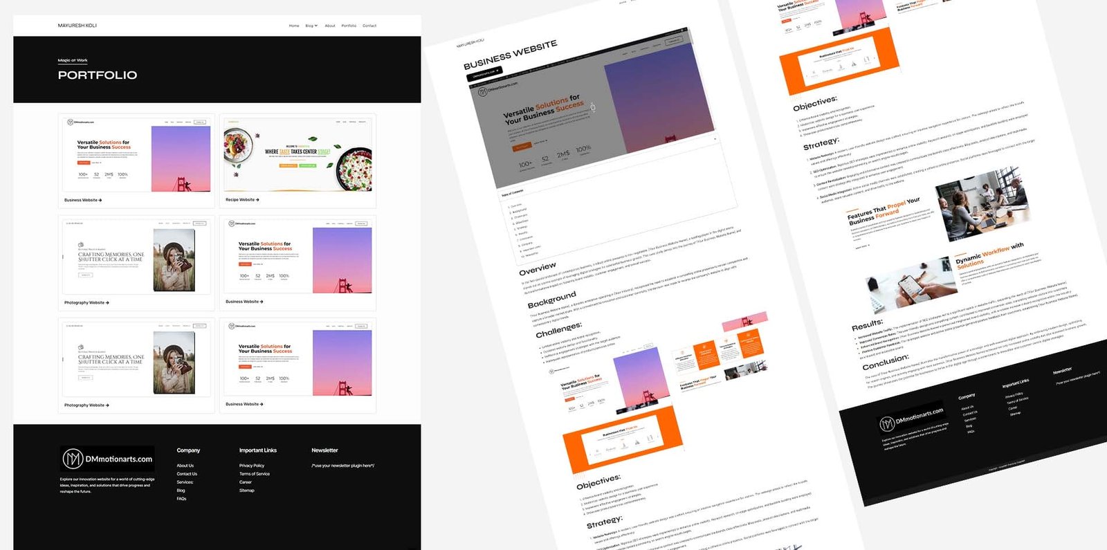 Portfolio Full Website Free Elementor Template - DMmotionarts