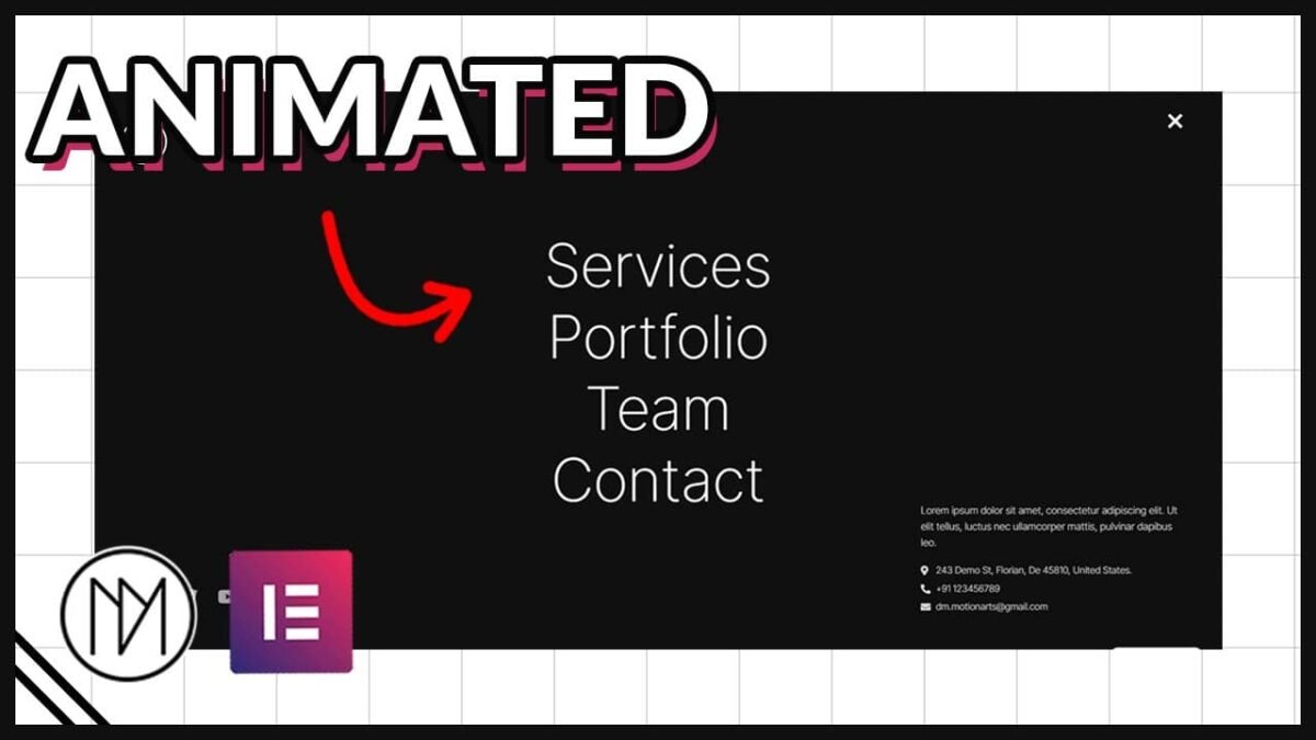 Simple Animated Full Screen Menu Elementor And Gsap Tutorial Dmmotionarts