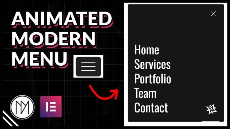 Modern Animated Menu - Elementor and GSAP Tutorial - DMmotionarts