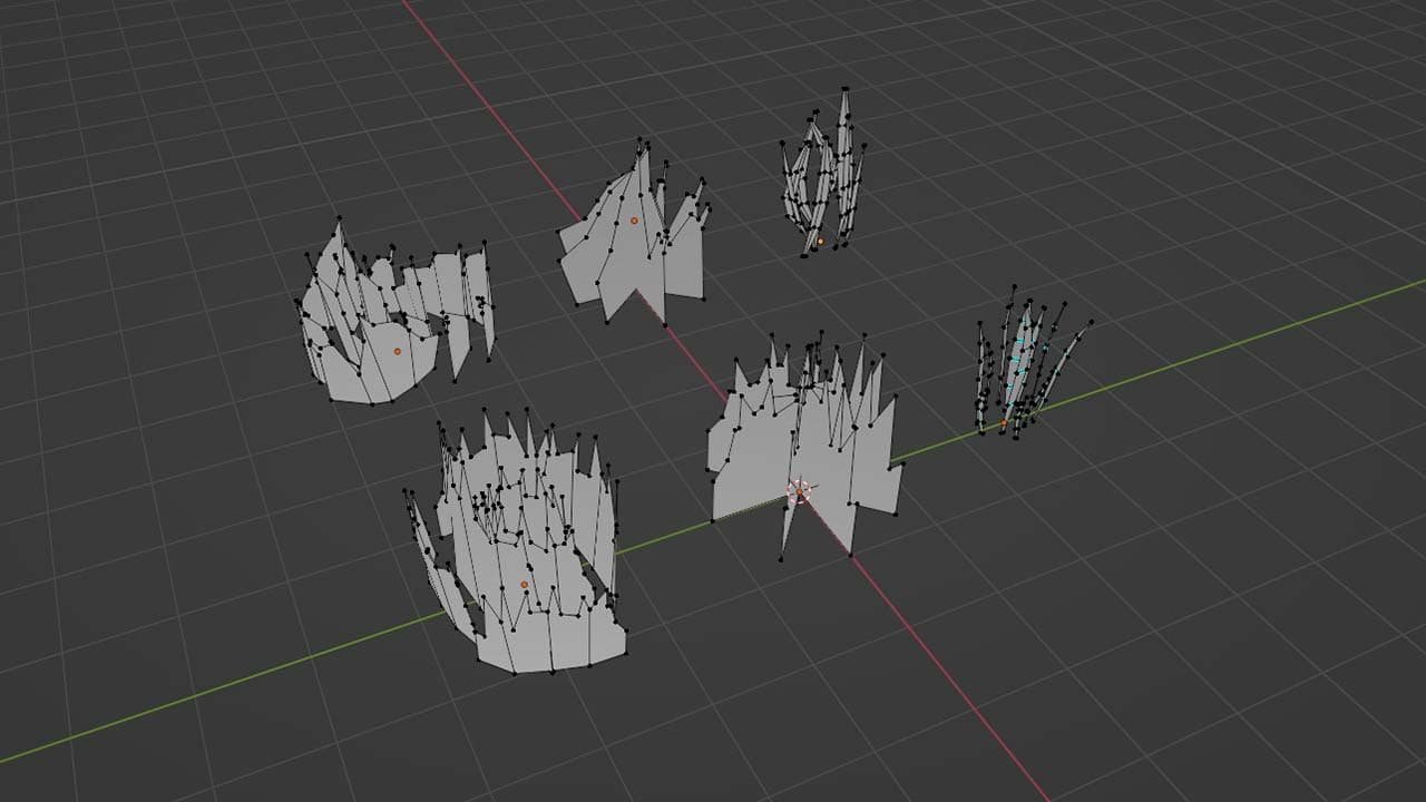 Grass Foliage 3D Mesh - 3 Versions - DMmotionarts