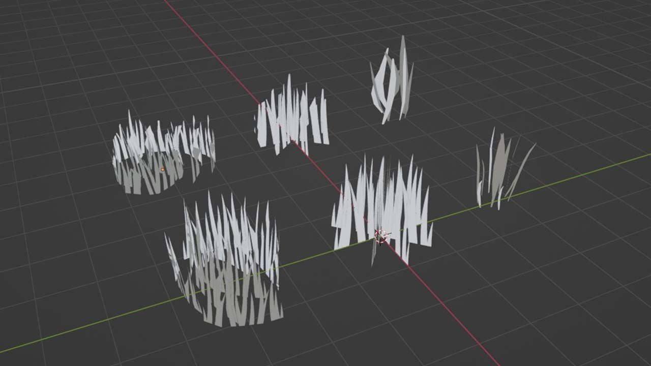Grass Foliage 3D Mesh - 3 Versions - DMmotionarts